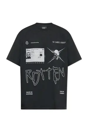 44 LABEL GROUP Graphic Printed Crewneck T-shirt - Black