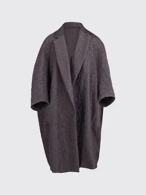 Max Mara Knee-length Double-breasted Wool Blend Coat With Short Sleeves