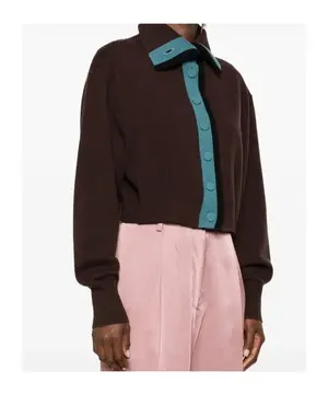 Dries Van Noten High Neck Cropped Cardigan