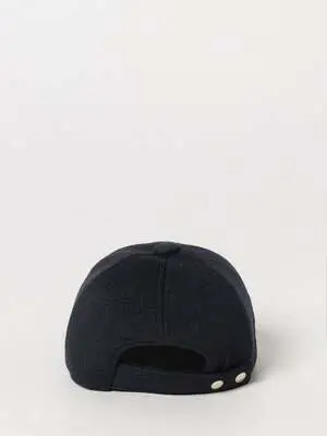 Max Mara Tonal Embroidered-logo Cashmere Baseball Cap With Rigid Visor - Blue