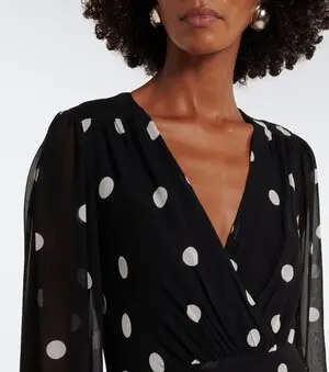 Rixo Elsie Polka-dot Georgette Maxi Dress