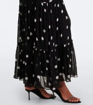 Rixo Elsie Polka-dot Georgette Maxi Dress