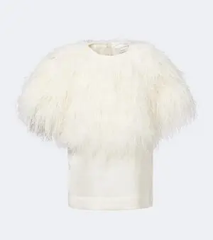 Loulou De Saison Iona Feather-trimmed Top - White