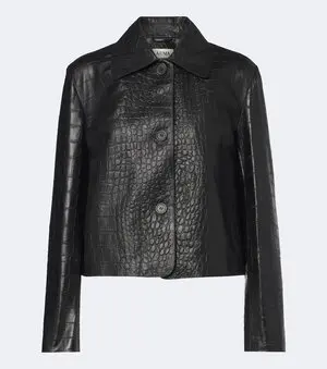 ARMA Emy Croc-effect Leather Jacket - Black