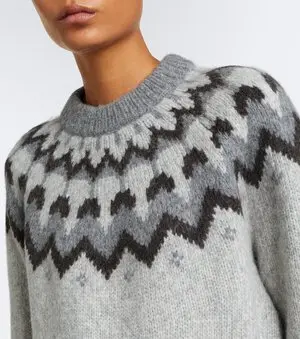 NILI LOTAN Alan Fair Isle Alpaca And Wool-blend Sweater