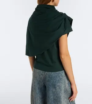 Magda Butrym Draped Cotton-blend Jersey Top And Scarf Set