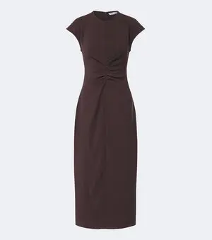 Veronica Beard June Crêpe Midi Dress - Brown