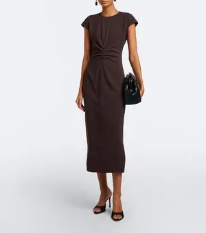 Veronica Beard June Crêpe Midi Dress - Brown