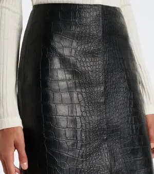 ARMA Meeka Croc-effect Leather Pencil Skirt