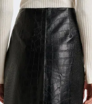 ARMA Meeka Croc-effect Leather Pencil Skirt