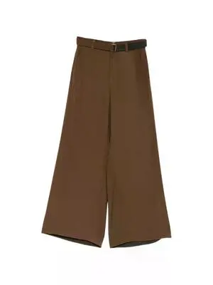 Sacai Belted Wide-leg Trousers - Brown