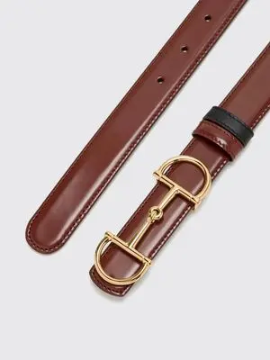 Gucci Horsebit Reversible Leather Belt With Clamp - Brown