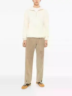 YOUNG N SANG Waffle-knit Quarter-zip Sweater