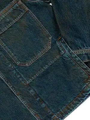 Stone Island Laser Pigment Indigo Denim` Biker Jacket