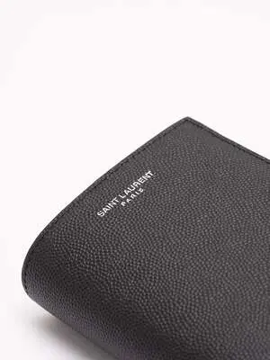 Saint Laurent Credit Card Wallet In Grain De Poudre Leather - Multicolor