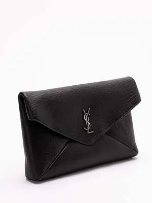 Saint Laurent Cassandre Large Envelope Pouch In Lambskin
