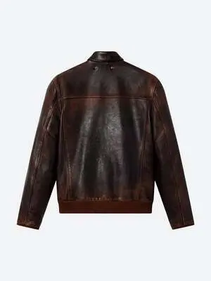 GOLDEN GOOSE Leather Bomber Jacket - Multicolor