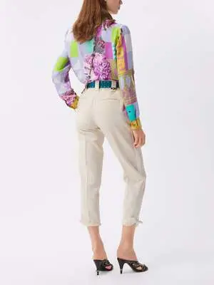 Versace Stretch Wool Trousers - Multicolor