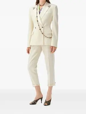 Versace Embroidered Stretch Wool Blazer