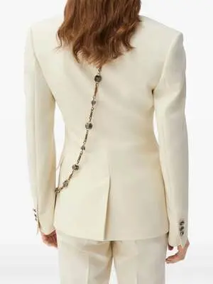 Versace Embroidered Stretch Wool Blazer