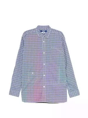 Junya Watanabe Gingham-check Panelled Shirt - Blue