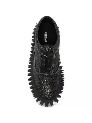 DOUBLET Glitter-effect Spiked-sole Sneakers