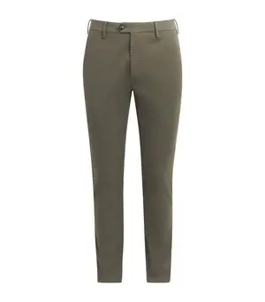 Canali Stretch-cotton Straight Chinos - Green
