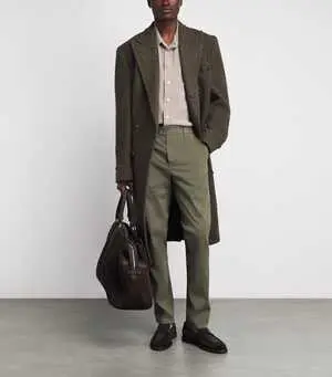 Canali Stretch-cotton Straight Chinos - Green