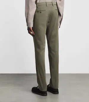 Canali Stretch-cotton Straight Chinos - Green