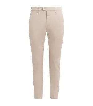 Canali Stretch-cotton Straight Chinos - Beige