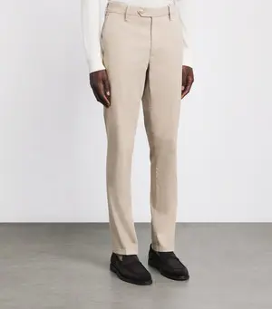 Canali Stretch-cotton Straight Chinos