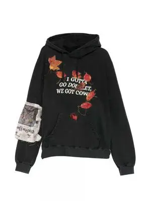DOUBLET Leaf-embroidered Patchwork Hoodie