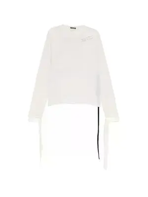 ANN DEMEULEMEESTER Lace-trim Long-sleeve T-shirt