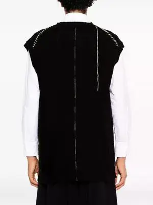 Yohji Yamamoto Contrast-stitch Sleeveless Top