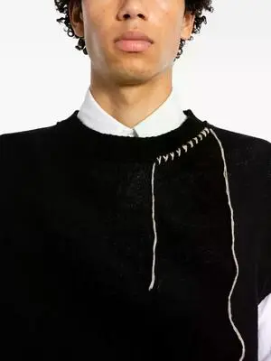Yohji Yamamoto Contrast-stitch Sleeveless Top