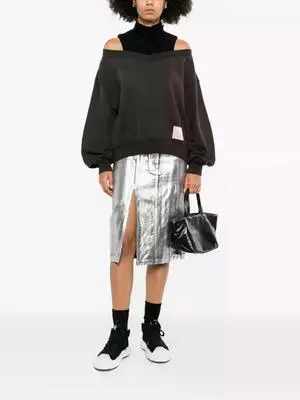 Mihara Yasuhiro Cold-shoulder Panelled Sweater - Grey