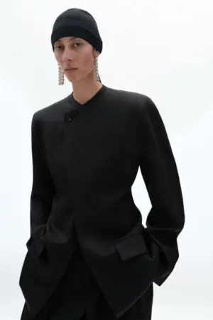 Bottega Veneta Wool Grain De Poudre Jacket - Double Black