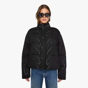 MOTHER The Drop Pillow Fight Puffer Smoke Jacket - Black