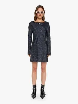 MOTHER The Slip Up Mini Dress Rock Star Skirt - Black