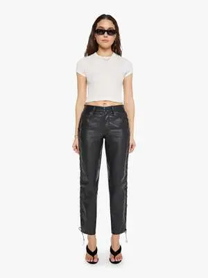 MOTHER The Lace Up Zip Hiker Hover Pants - Black