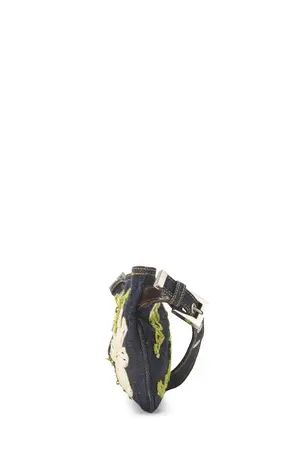 Fendi Embroidered Denim Shoulder Bag