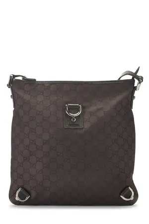 Gucci Gg Nylon D-ring Abbey Messenger - Brown