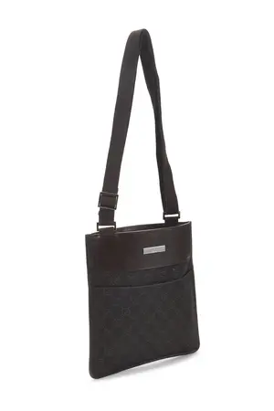 Gucci Denim Gg Zip Pocket Flat Messenger