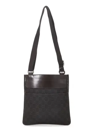 Gucci Denim Gg Zip Pocket Flat Messenger