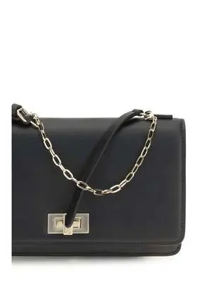 Fendi Peekaboo Leather Chain Wallet - Black