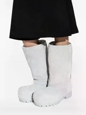 Balenciaga Alaska Fur High Boots In Ciel