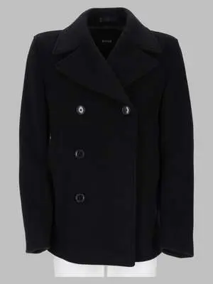 BOSS Giacca Doppiopetto In Lana - Black