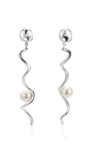 Agmes Teneille Sterling Pearl Earrings - Silver