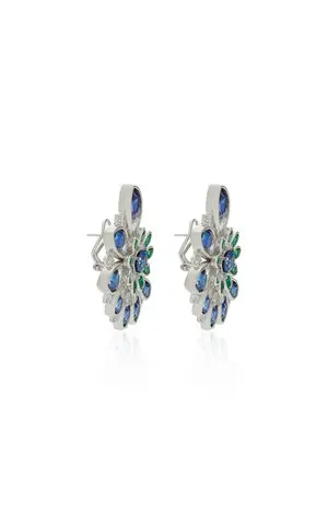 ANABELA CHAN Pinecone Rhodium Vermeil Multi-stone Earrings