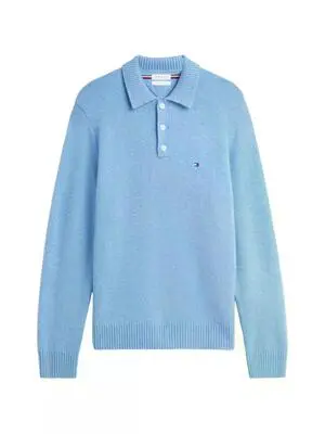 Tommy Hilfiger Logo-embroidered Polo Sweater - Blue